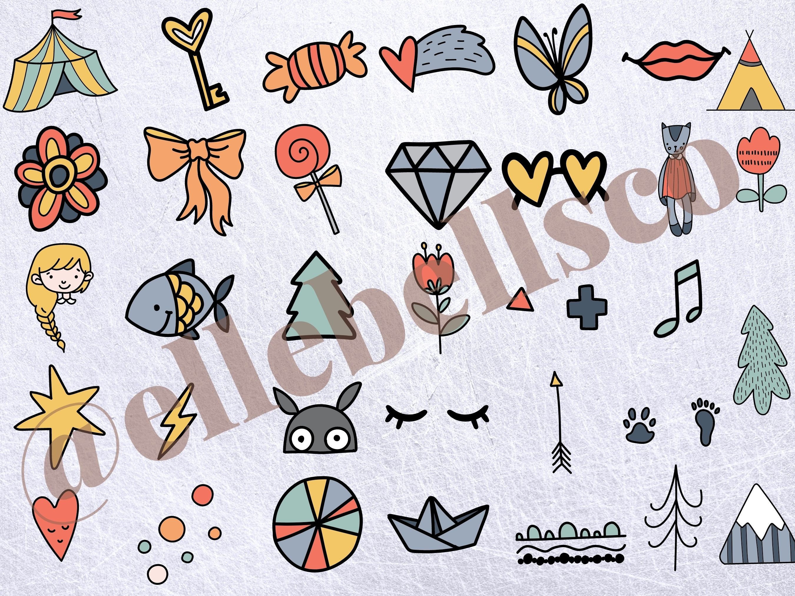 Cute Kids Elements SVG Bundle | Cute Icons SVG Files | SVG Files for ...