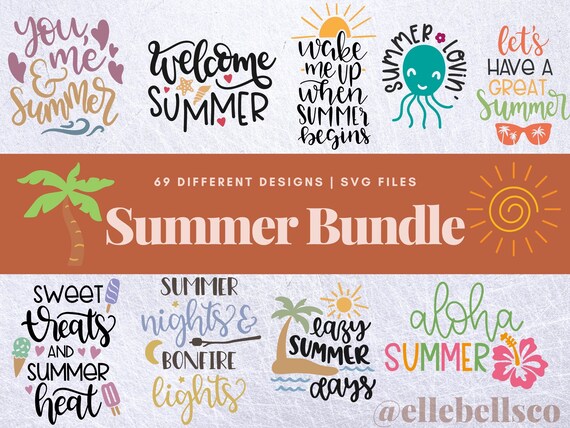 Summer SVG Bundle Summer Time SVG Files SVG Files for | Etsy