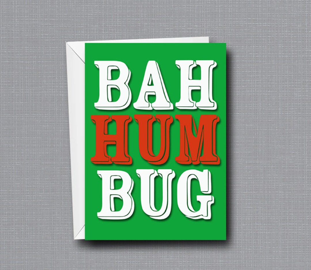Bah Humbug - Christmas Card - Funny - Etsy