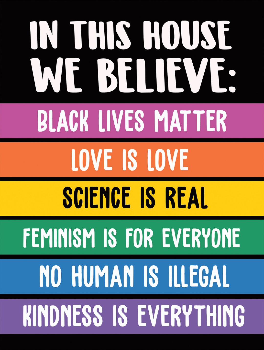 In This House We Believe... - Yard Sign - Double Sided - 18"x24" - Etsy