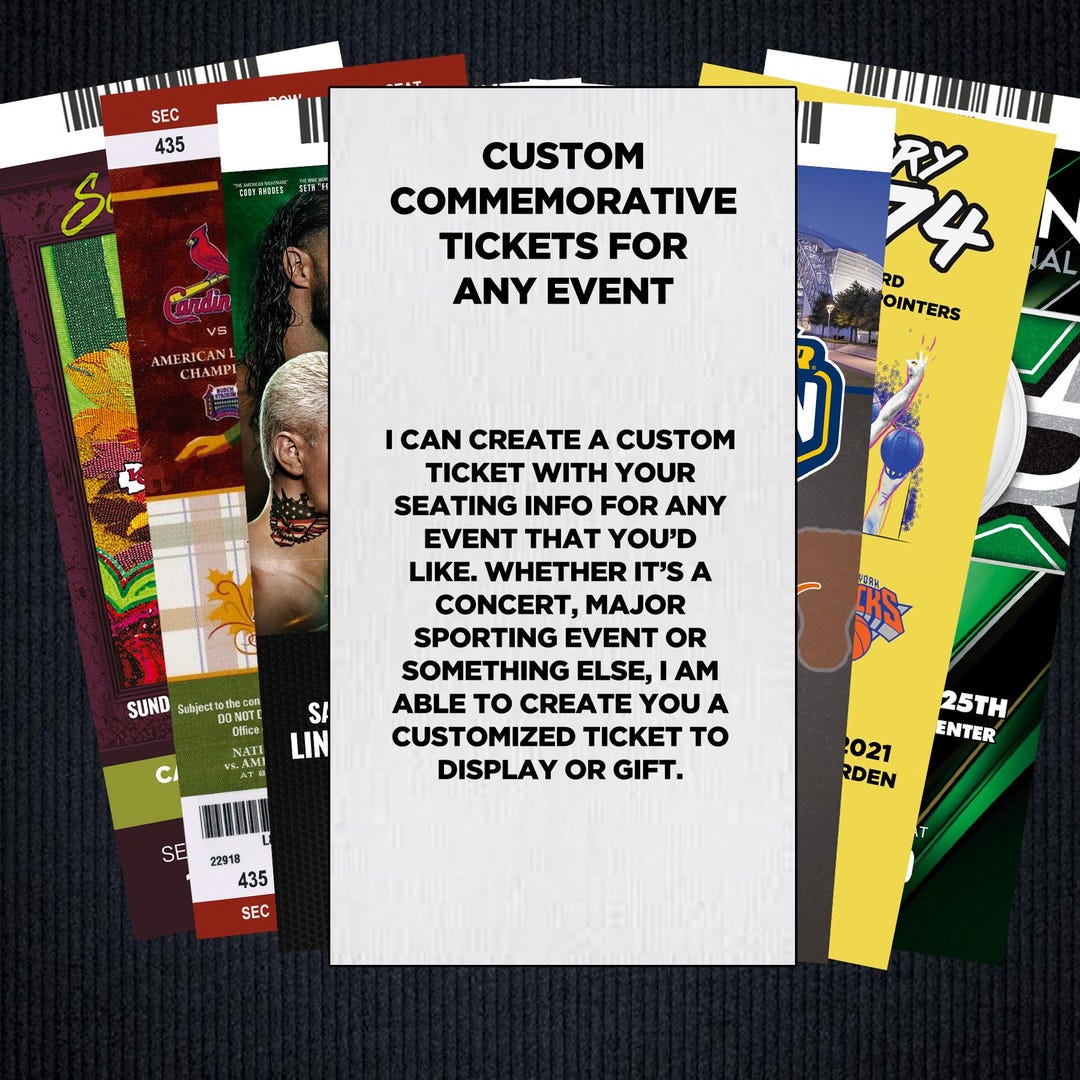 Custom Commemorative Ticket - Any Event - Etsy
