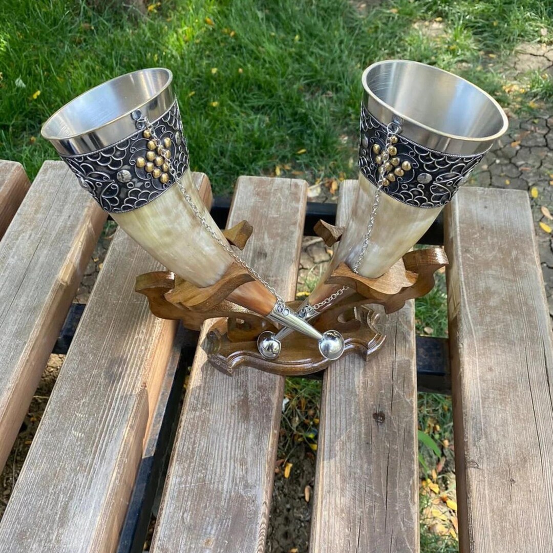Drinking Horns, Viking Drinking Horn, Groomsmen Gift, Personalized Gift ...
