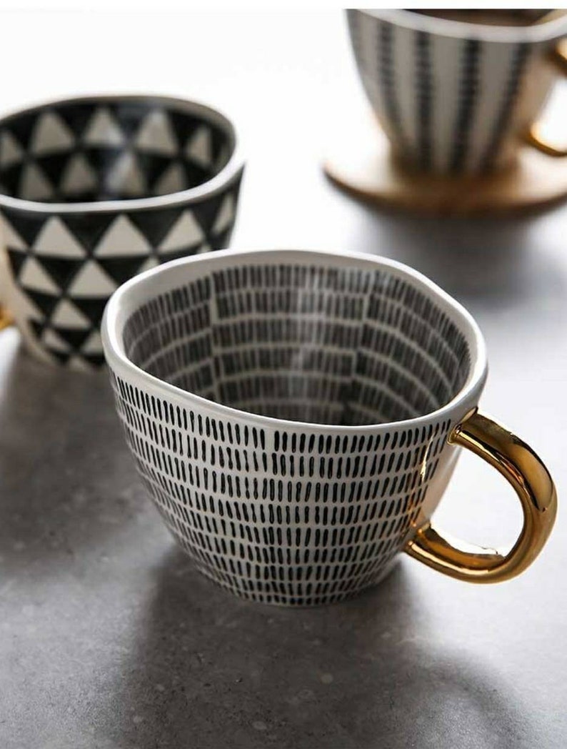 Creative Handmade Irregular Coffee Mug Tea Cup Unique Pattern Etsy