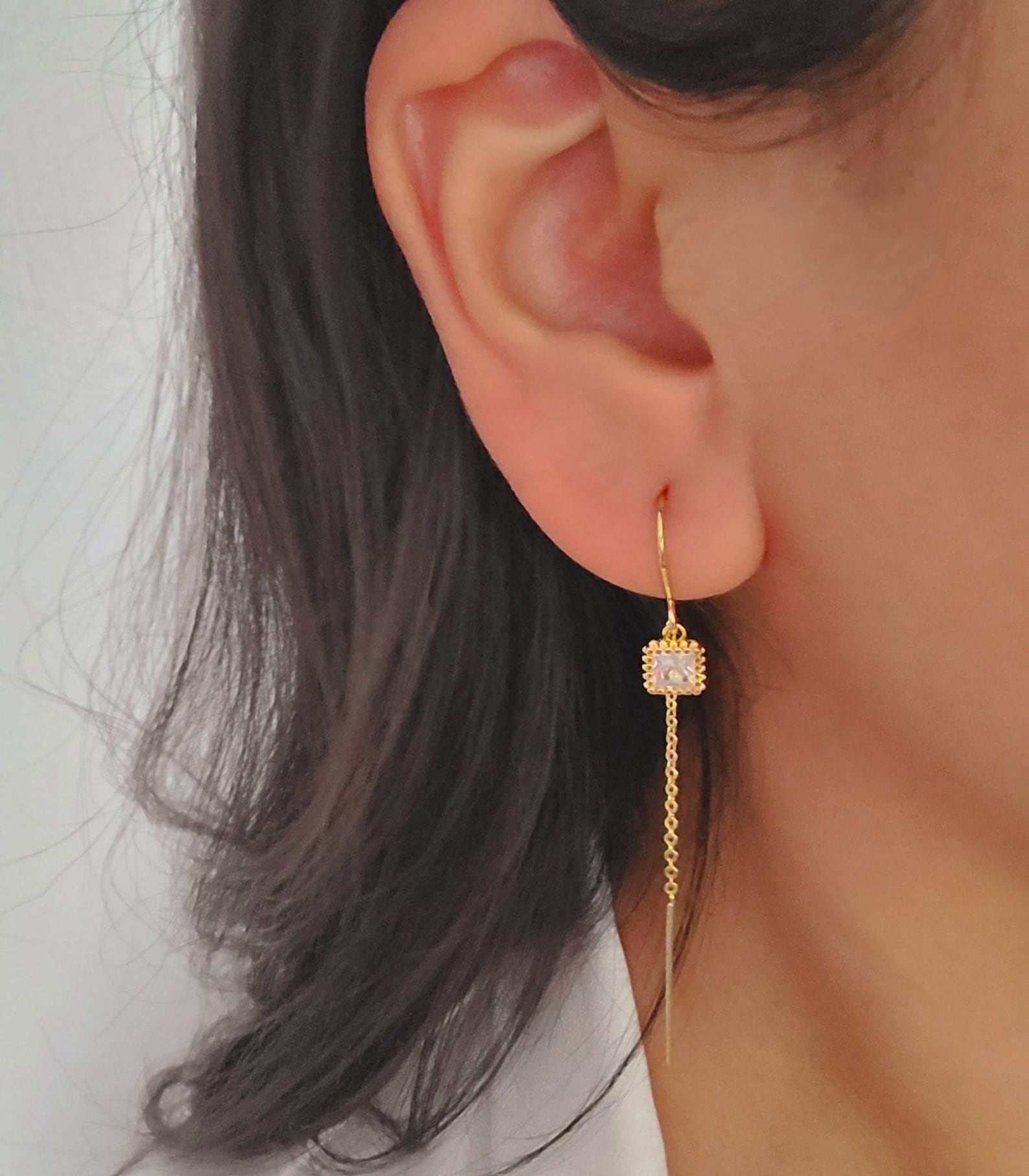 Dainty Chain Earrings Gold Threaders Chain Threaders Chain - Etsy