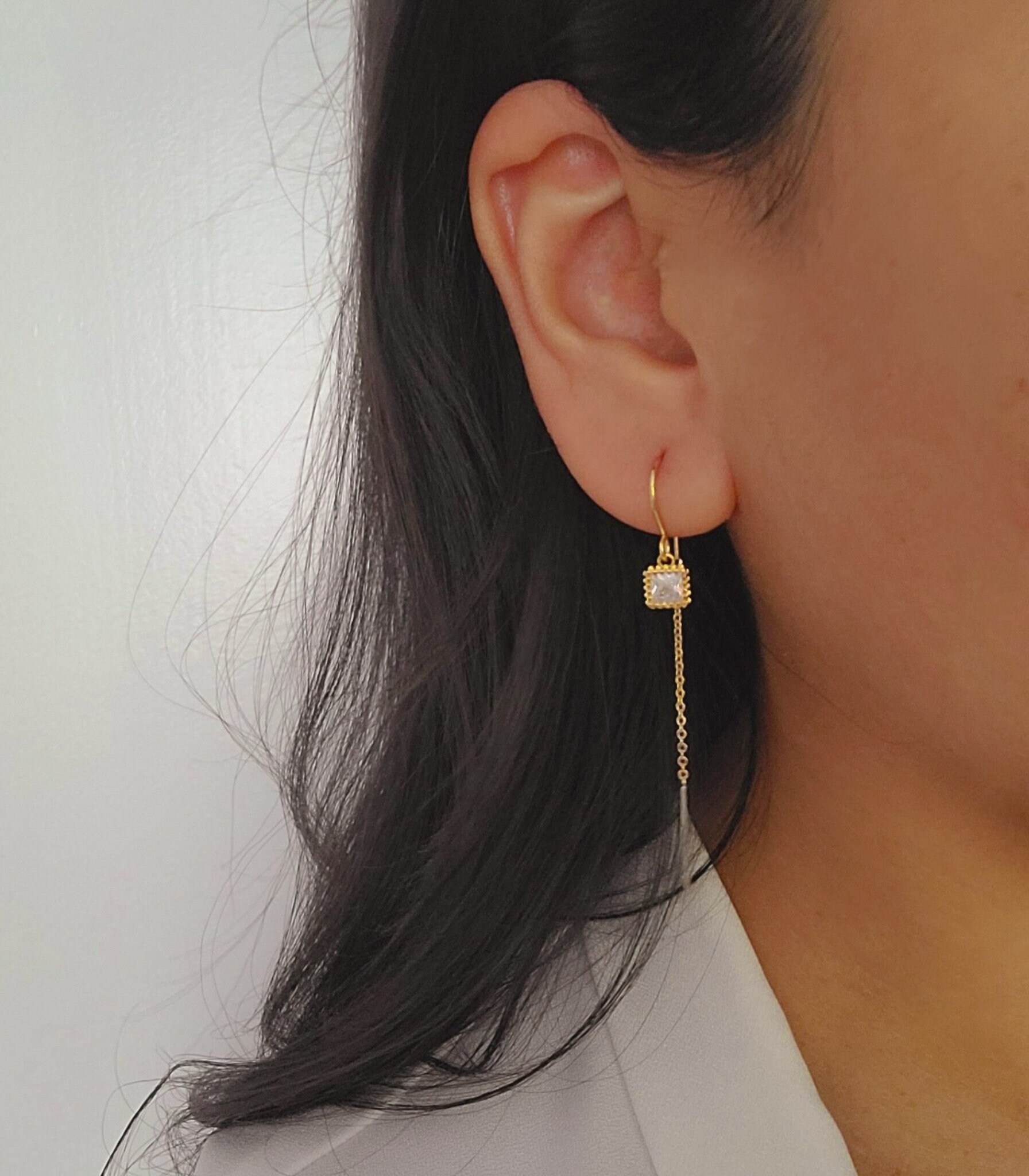 Dainty Chain Earrings Gold Threaders Chain Threaders Chain - Etsy