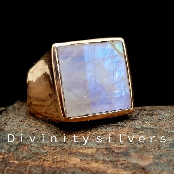 Square Stone Ring - Etsy