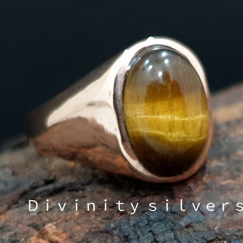 Tiger Eye Ring 925 Solid Sterling Silver Ring Tiger Eye - Etsy