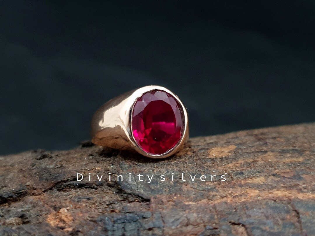 Buy Ruby Ring Oval, 925 Solid Sterling Silver Ring ,ruby Stone Ring ...