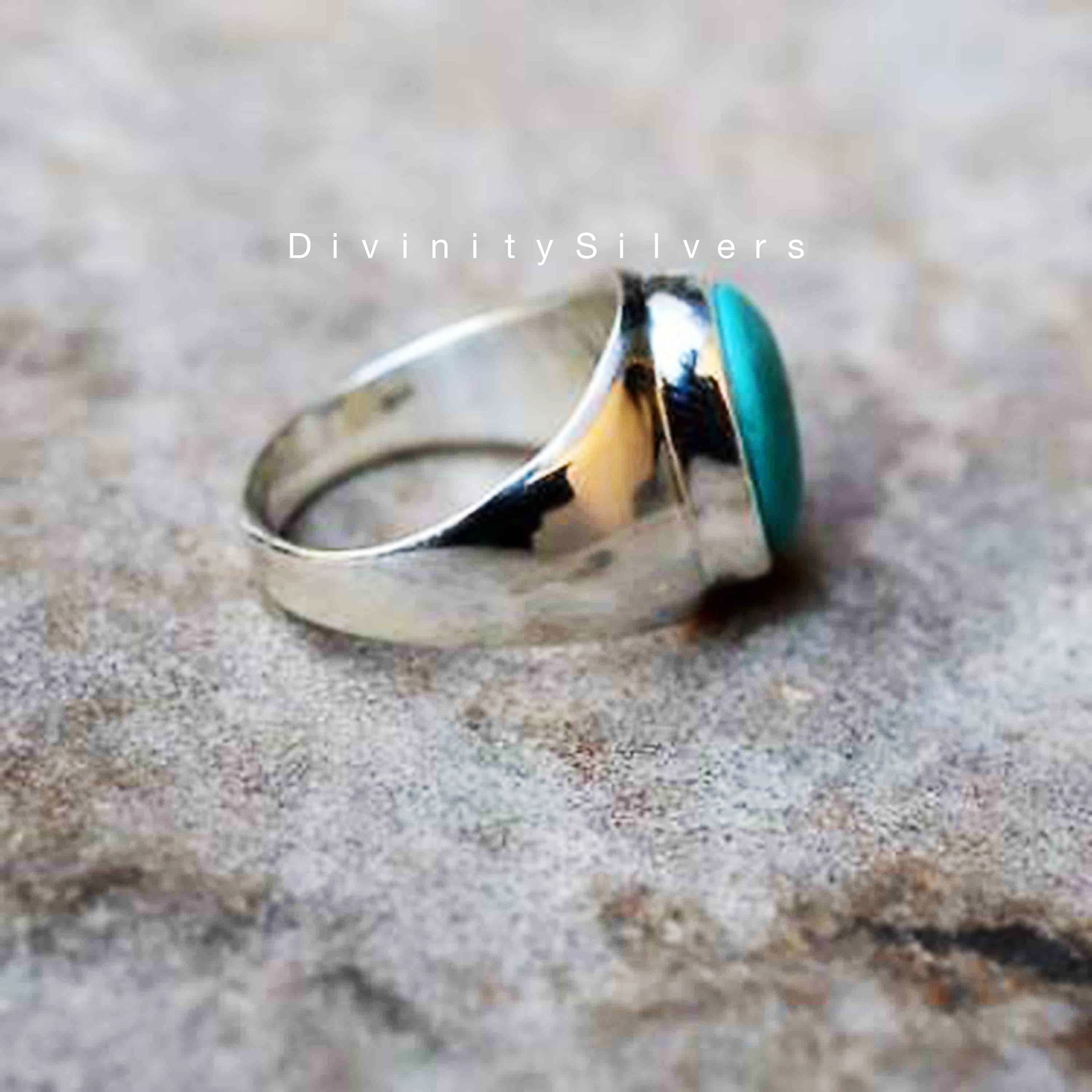 Turquoise Ring, 925 Solid Sterling Silver Ring, Oval Shape Ring ...