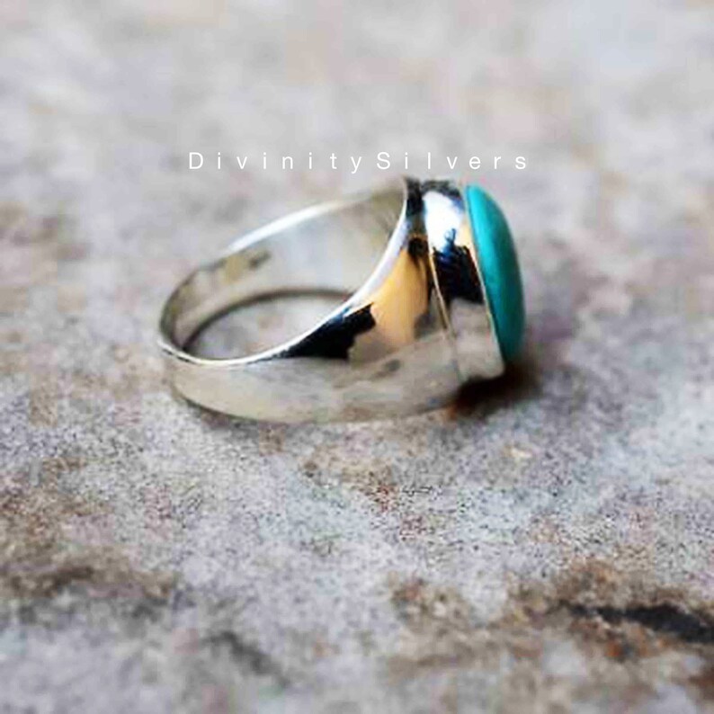 Turquoise Ring 925 Solid Sterling Silver Ring Oval Shape - Etsy