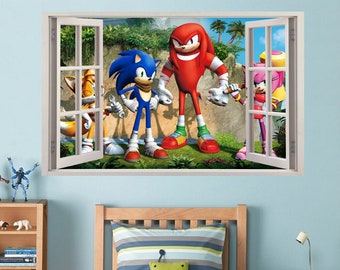 Sonic the Hedgehog Wall Decal Knuckles Wallpaper Amy Rose Wall Art for ...