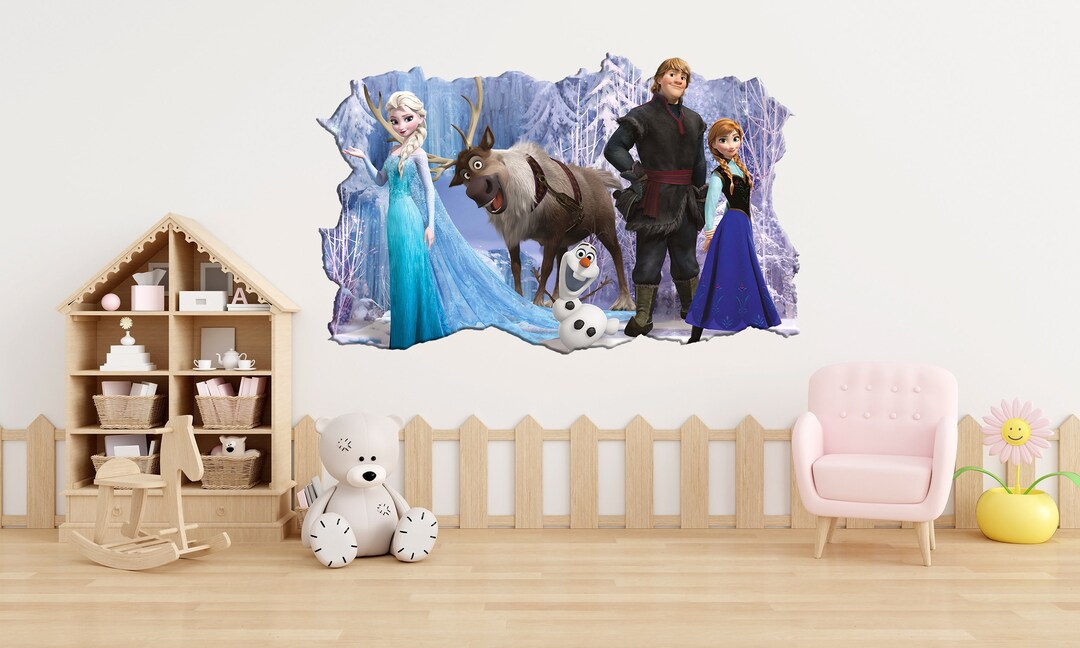 Frozen Elsa Anna 3D Iceberg Effect Decal Wall Sticker Decor Art Mural ...