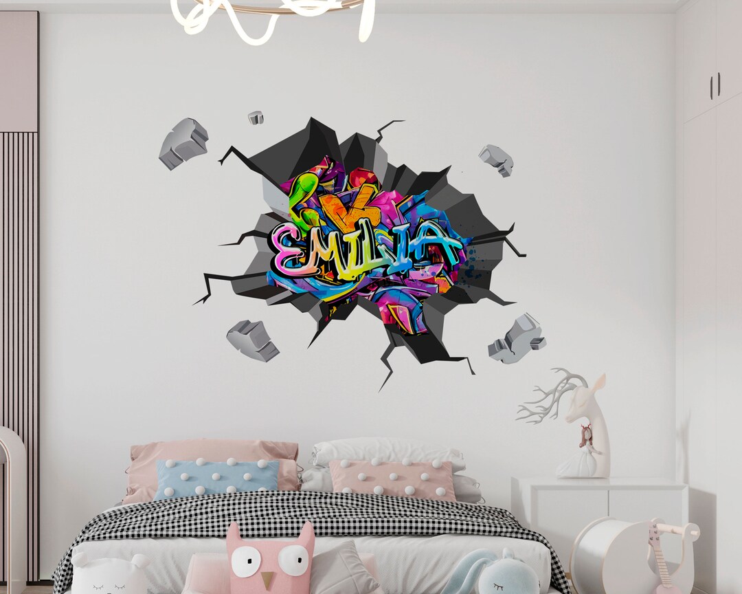 Graffiti Custom Personalized Name Decal WALL STICKER Home Decor Art ...