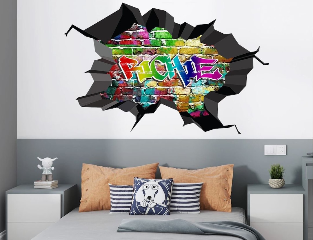 Graffiti Custom Name Decal WALL STICKER Home Decor Art Mural - Etsy