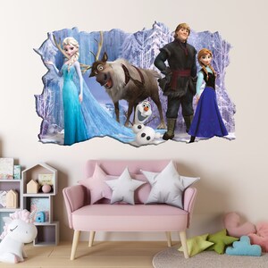 Frozen Elsa Anna 3D Iceberg Effect Decal Wall Sticker Decor Art Mural ...