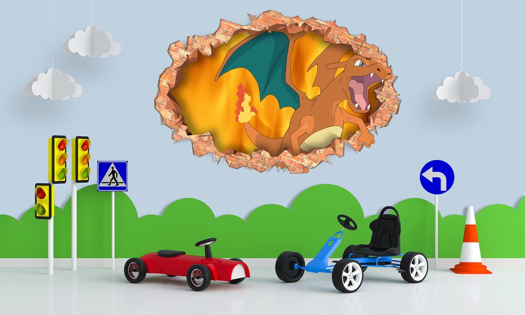 Kids Popular Characters 3D Smashed Brick Wall Decal Wall - Etsy