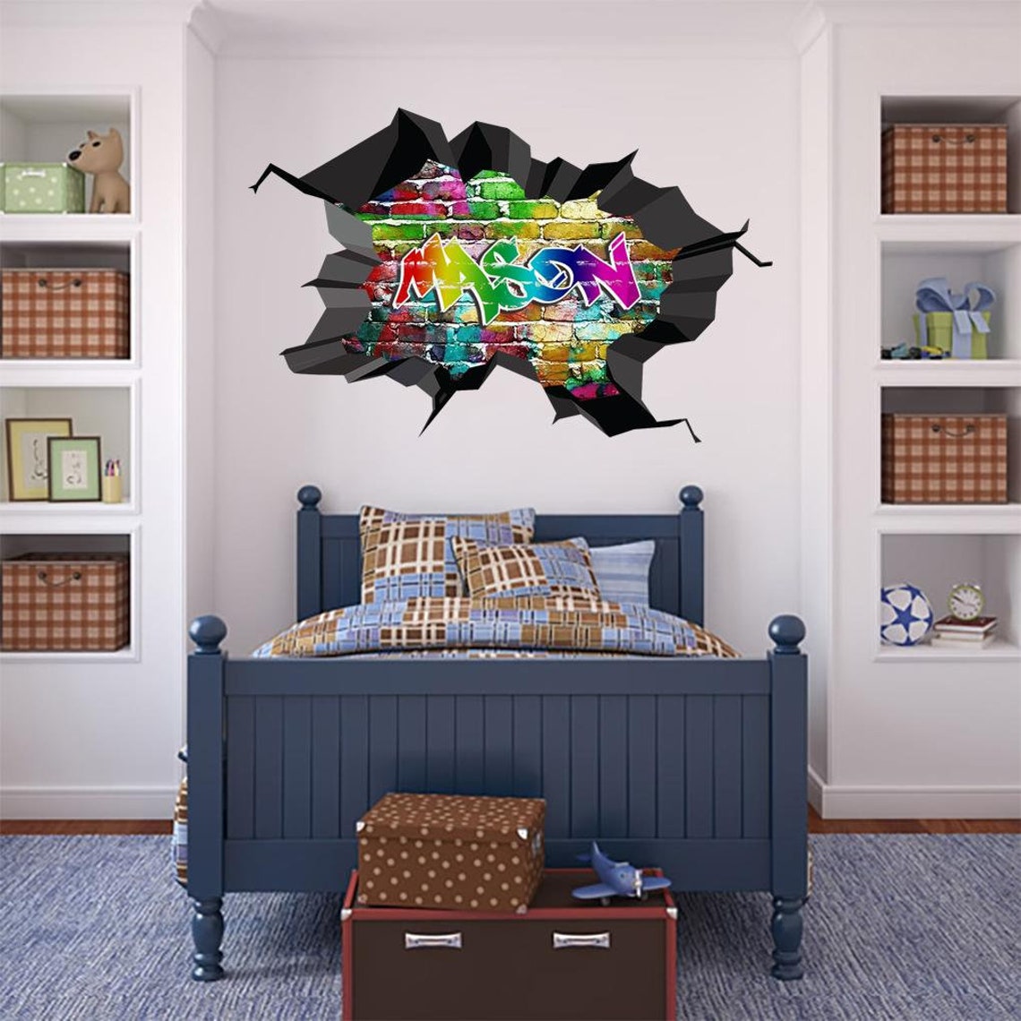 Graffiti Custom Name Decal WALL STICKER Home Decor Art Mural | Etsy