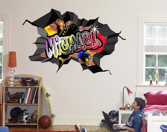 Graffiti Custom Name Decal WALL STICKER Home Decor Art Mural | Etsy