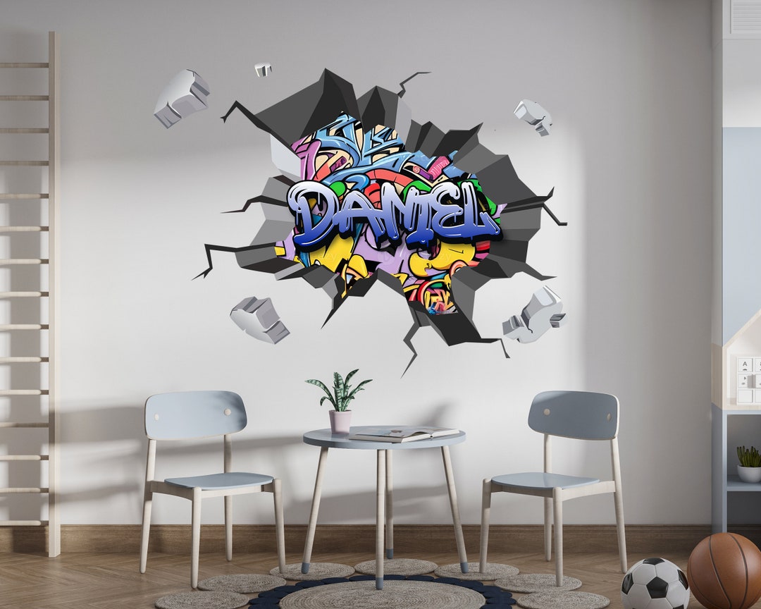 Graffiti Custom Personalized Name Decal WALL STICKER Home Decor Art ...