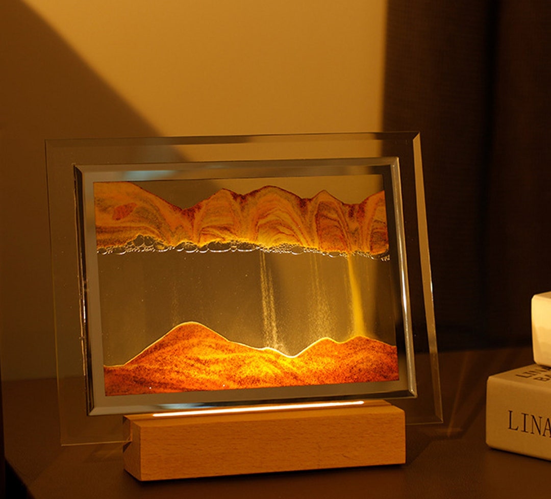 Creative Moving Sand Art Picture Wood Base, Flowing Sand Art, Picture ...