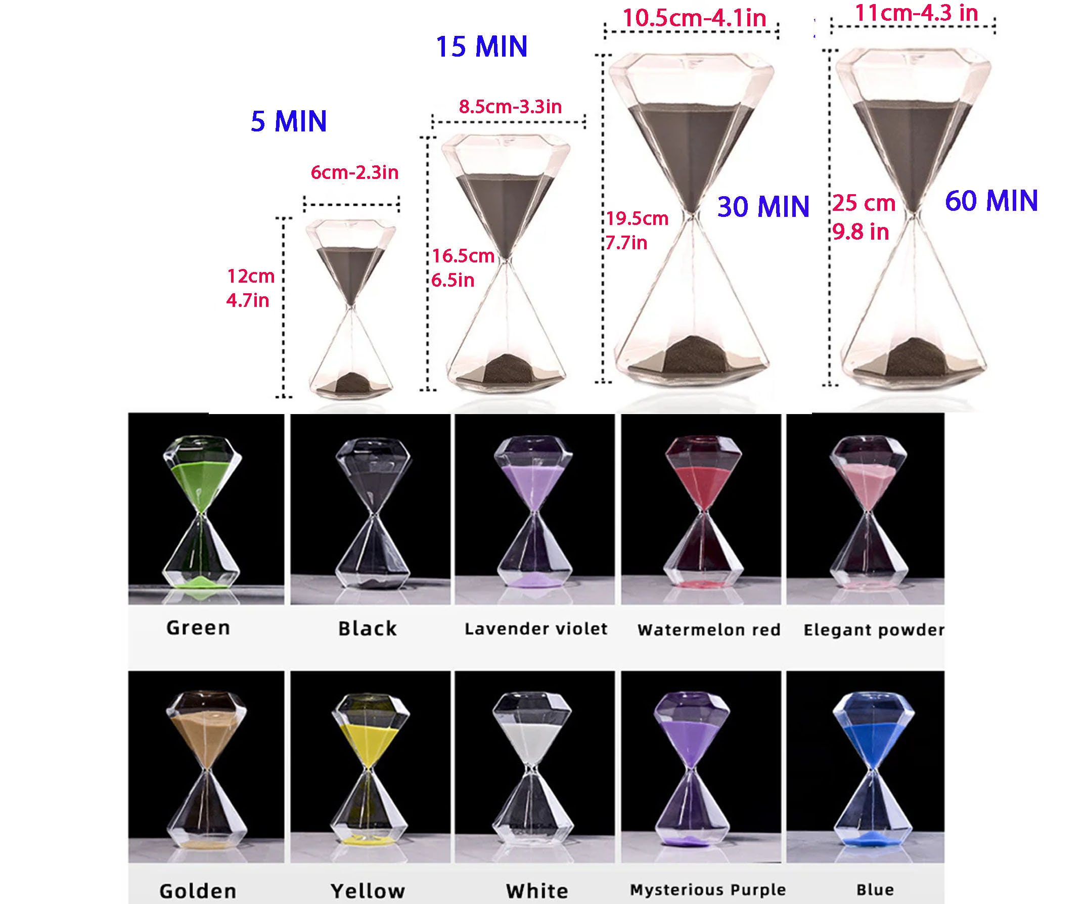 5/15/30/60 Minutes Diamond Sand Clock Office Decoration - Etsy