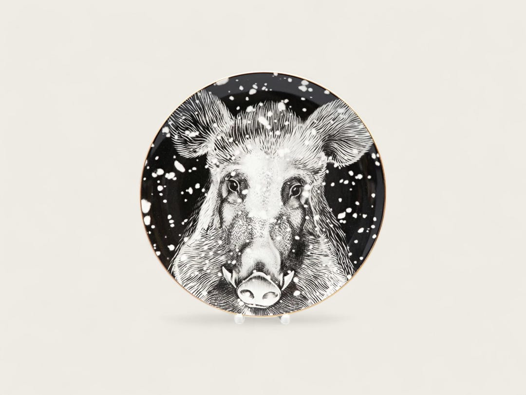 Wild Boar, Decorative Plate, Totem, 30 Cm, Imperial Porcelain ...