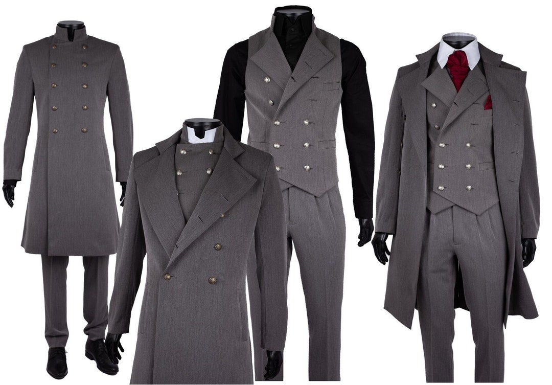 Three Piece Suit, Victorian Men's Suit, Double Breasted Waistcoat ...