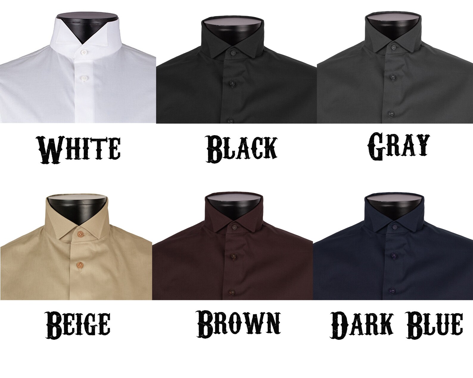 The Duke Fitted Dress Shirt, Wingtip Collar, Tuxedo Collar, Made to ...
