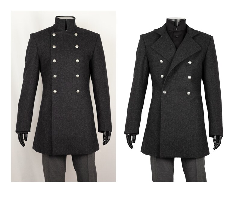 Overcoat in Wool, Made to Measure, Victorian Steampunk Single / Double ...