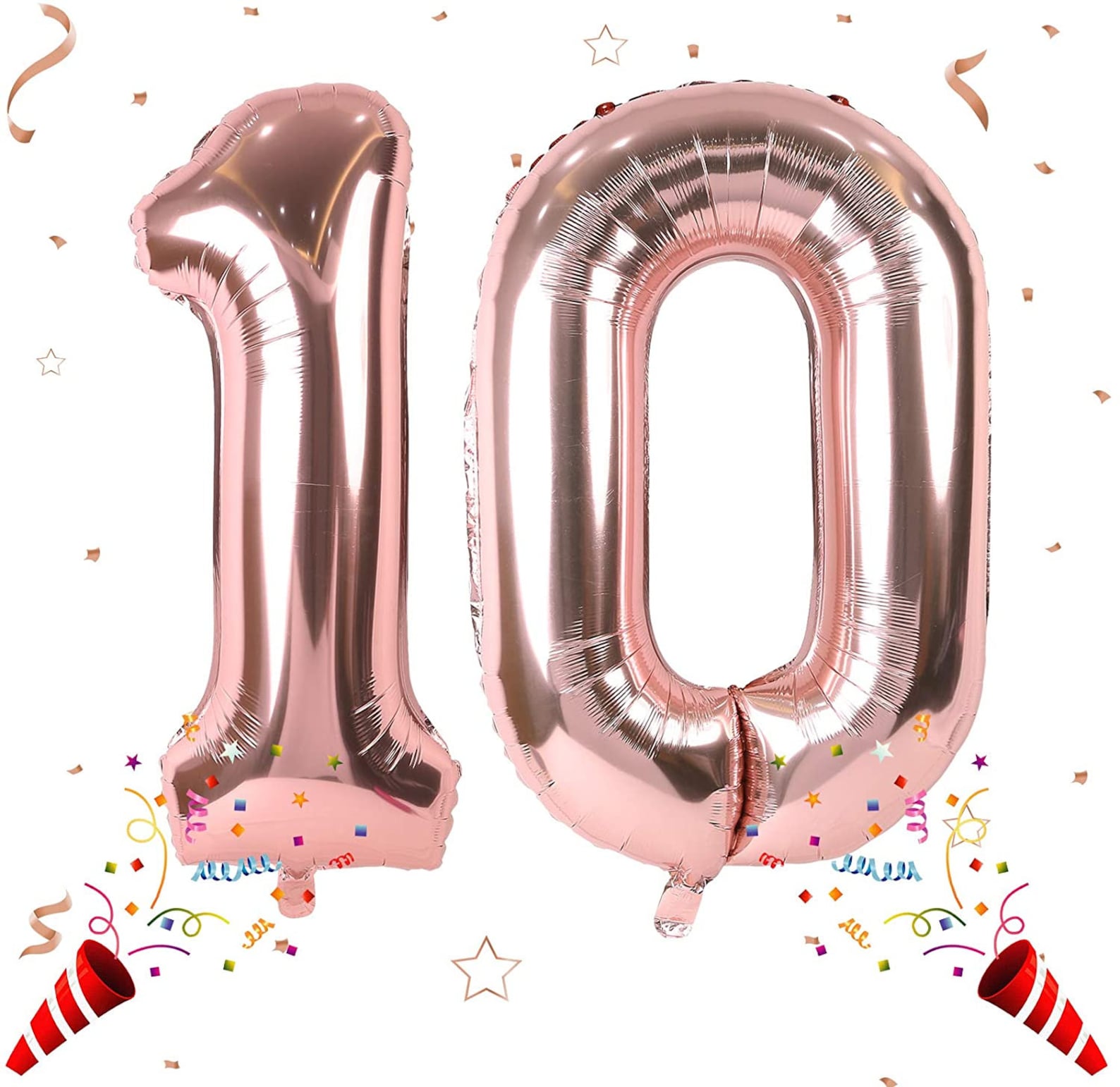 10 Number Balloon 10th Birthday Decorations Rose Gold Balloons - Etsy UK
