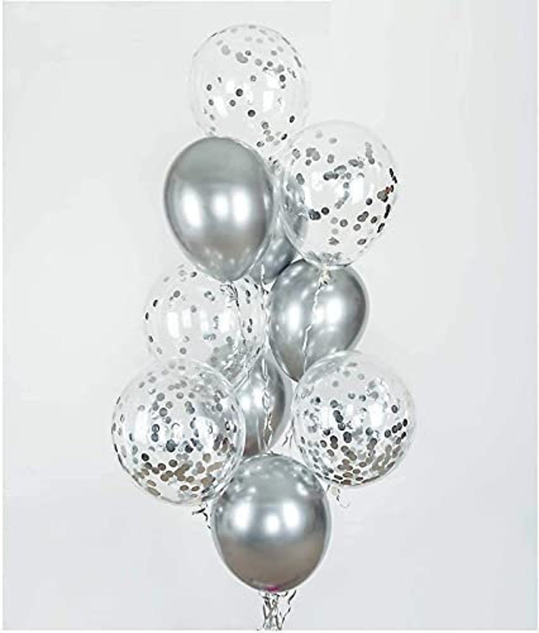 10 or 20pcs 12" Silver Balloons, Silver Chrome Balloon, Birthday ...