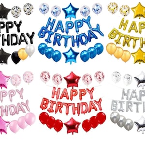Birthday Decorations Birthday Balloon Banner Bunting Men Birthday ...