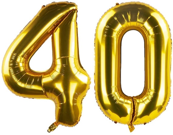 40 Number Balloon 40th Birthday Decorations Gold Balloons Birthday Balloons 40 Years Old Birthday Decoration 40 Anniversary Decoration Etsy