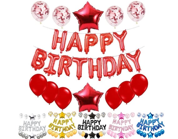Happy Birthday Decoration Birthday Balloon Men Women Girls - Etsy
