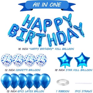 Birthday Decorations Birthday Balloon Banner Bunting Men Birthday ...