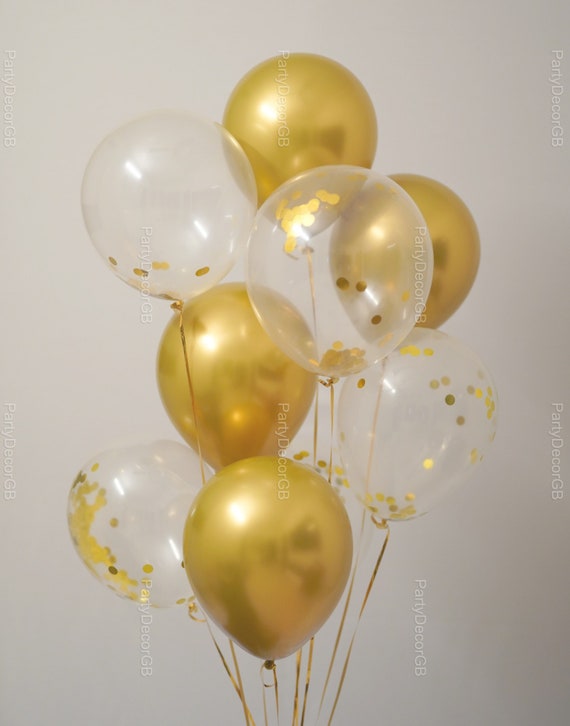 10 or 20pcs 12 Gold Balloons Gold Chrome Birthday Team - Etsy