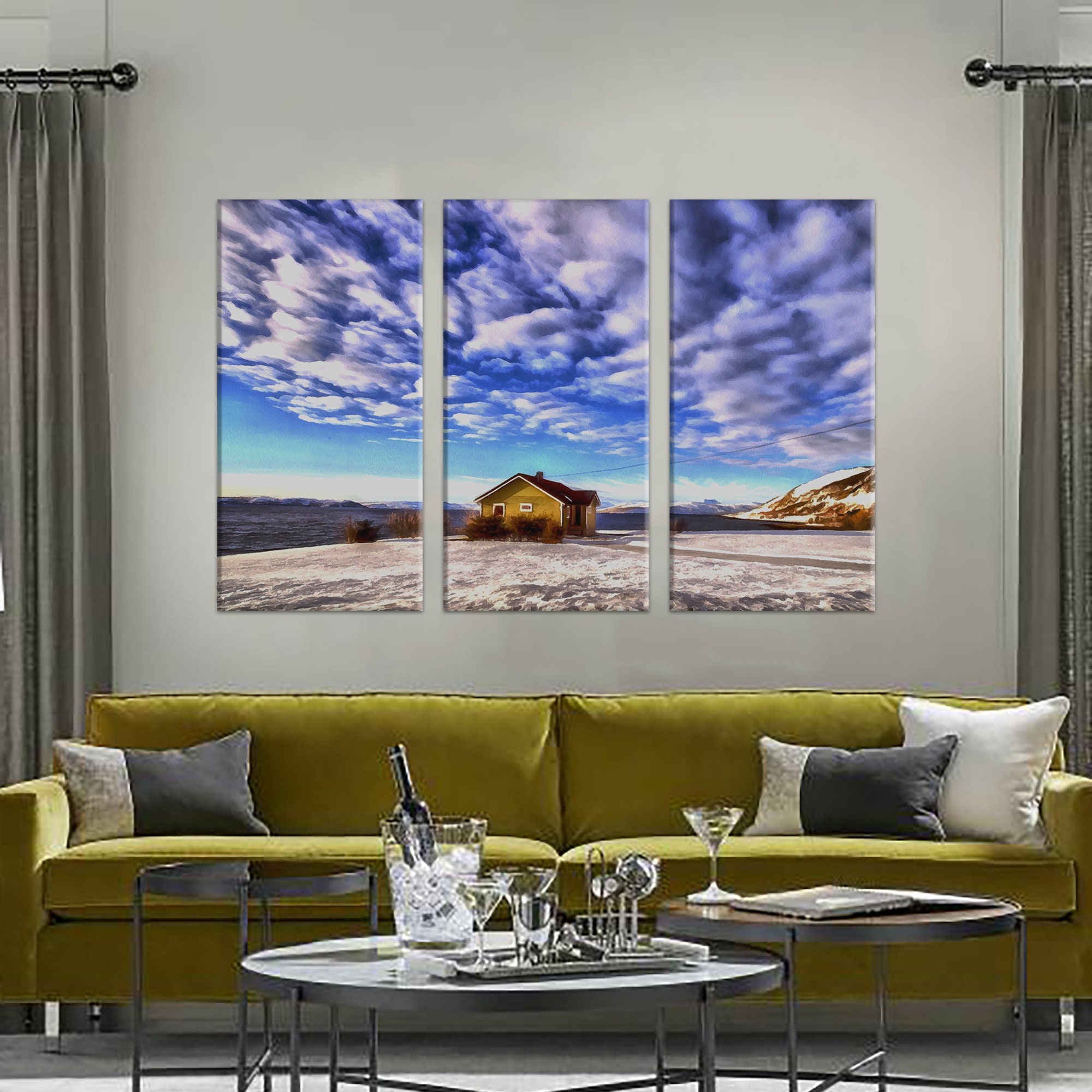Iceland Wall Print 3 Panels Iceland Scenery Wall Art Winter - Etsy