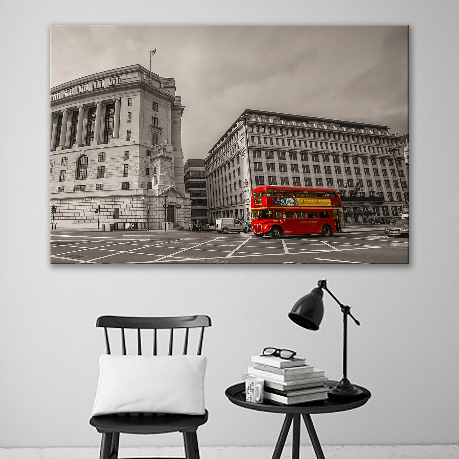 Red Double-decker Bus in London Extra Large Canvas 3 Panels - Etsy