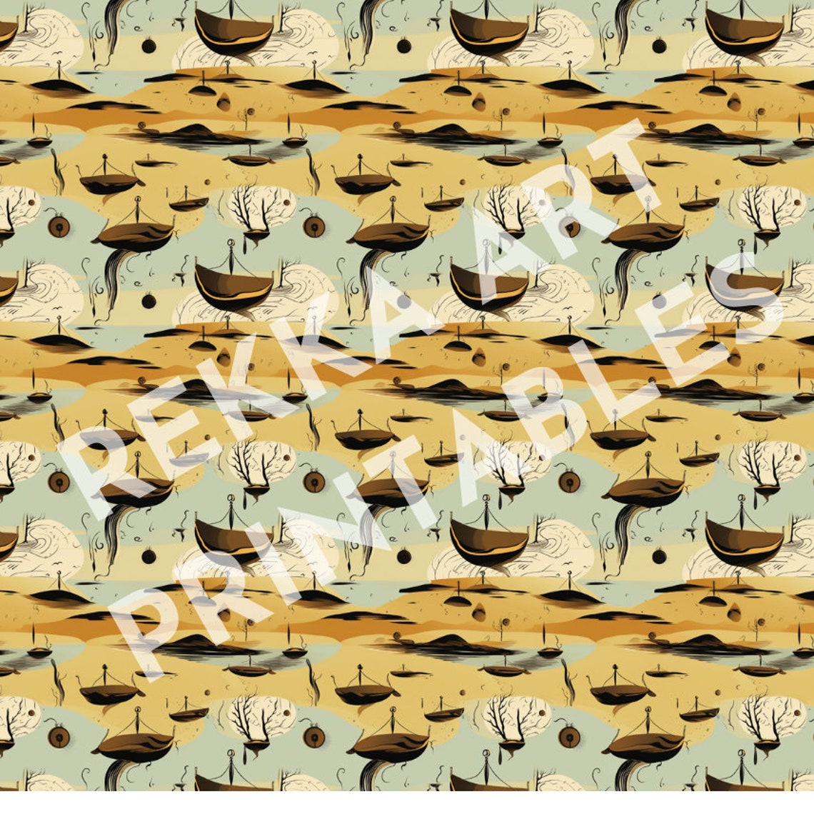 20 Salvador Dali Inspired Design Printable Papers | Scrapbook Papers ...
