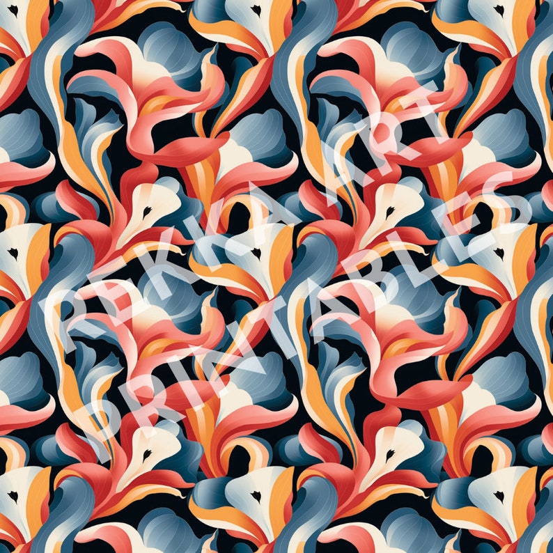 20 Georgia O'keeffe Inspired Design Printable Papers | Scrapbook Papers ...