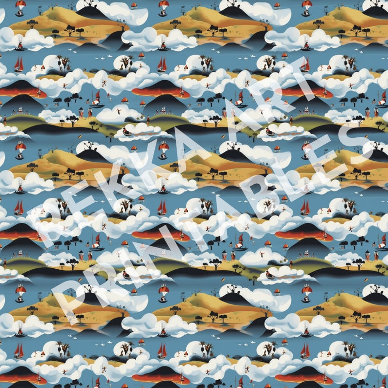 20 Salvador Dali Inspired Design Printable Papers | Scrapbook Papers ...