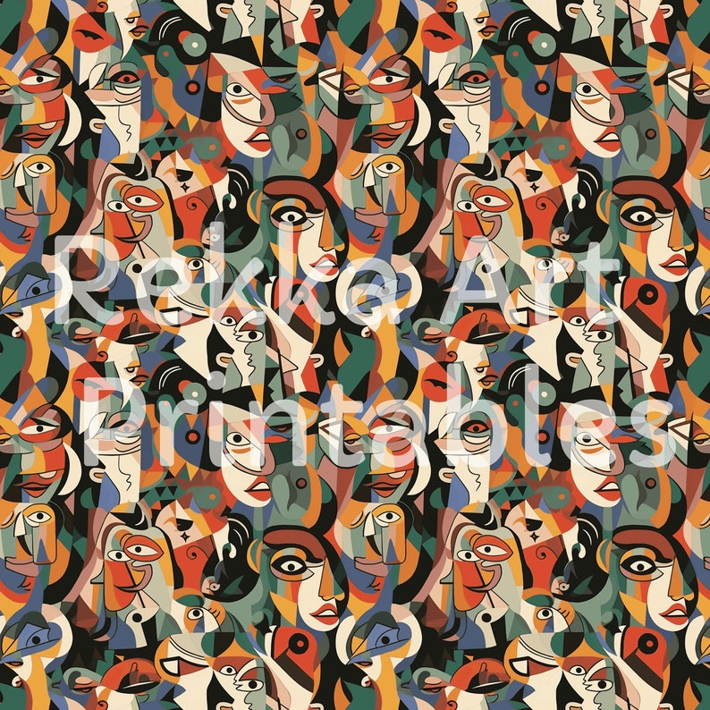 20 Pablo Picasso Inspired Design Printable Papers | Scrapbook Papers ...