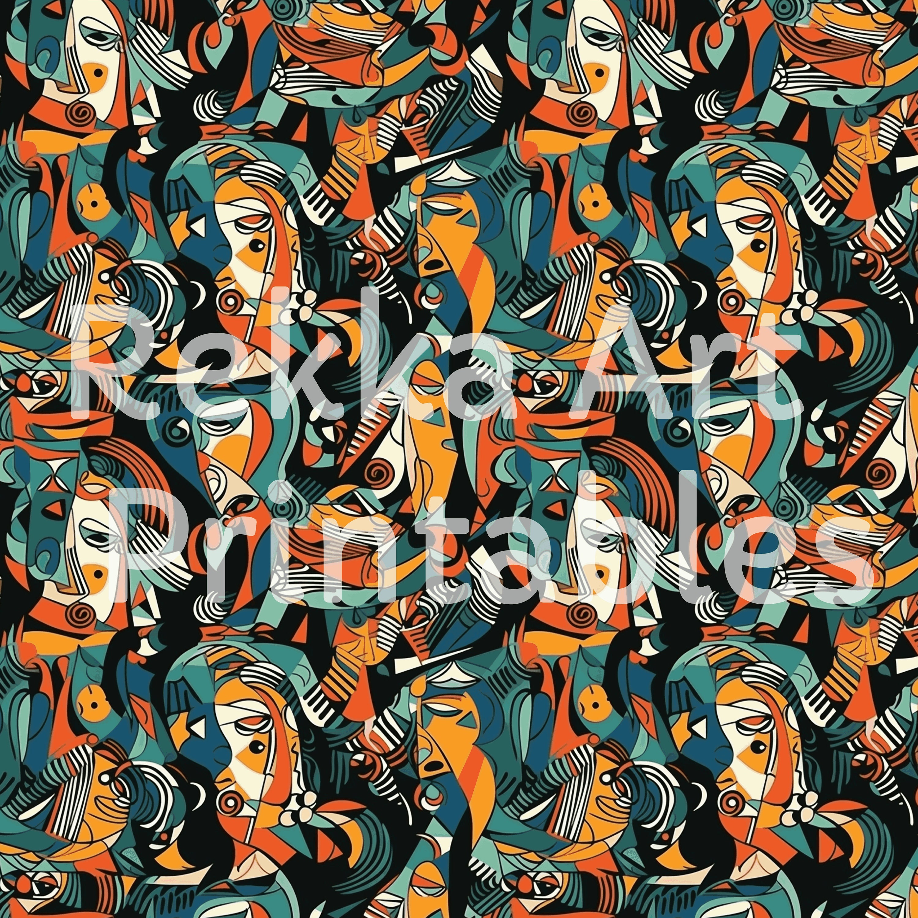 20 Pablo Picasso Inspired Design Printable Papers | Scrapbook Papers ...