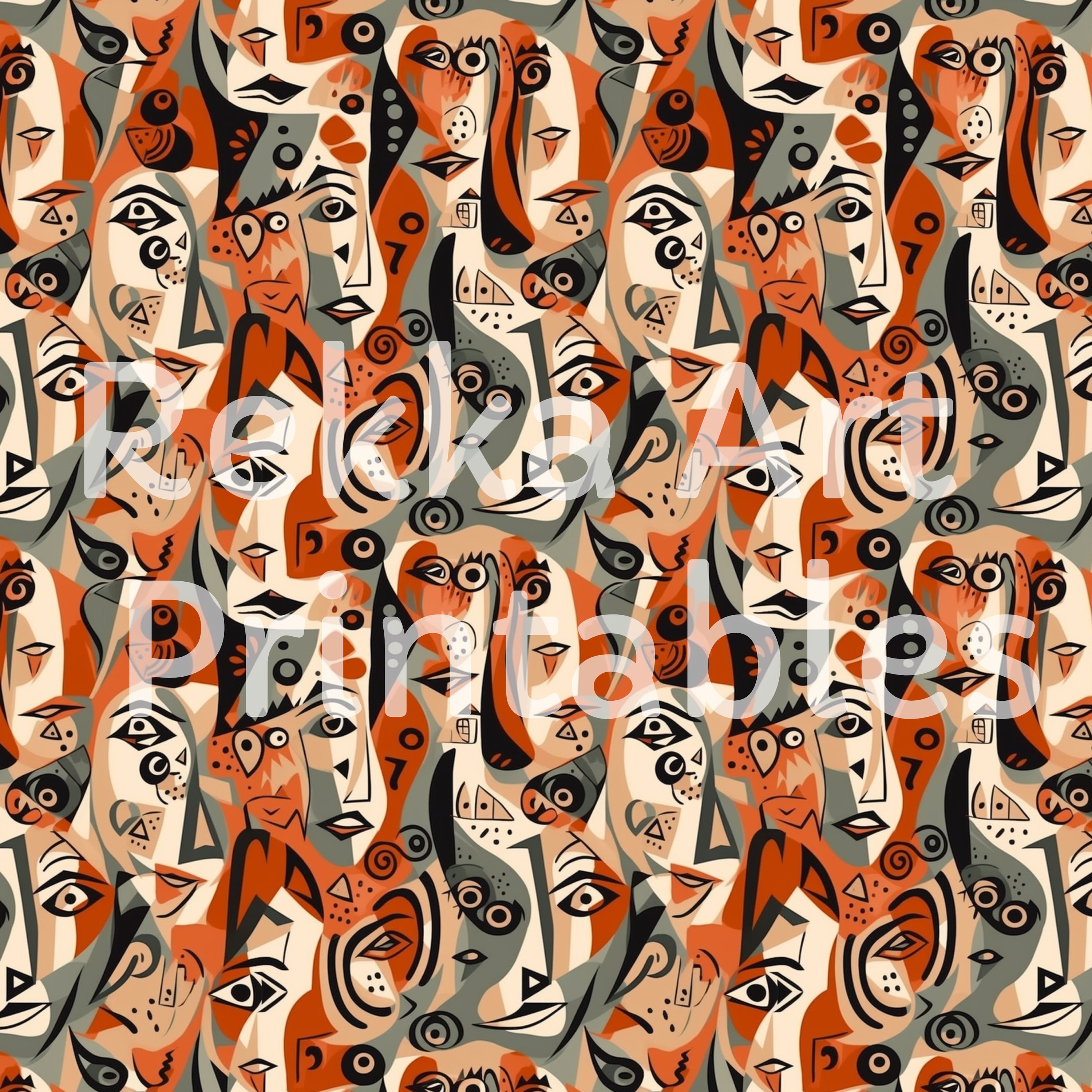 20 Pablo Picasso Inspired Design Printable Papers | Scrapbook Papers ...