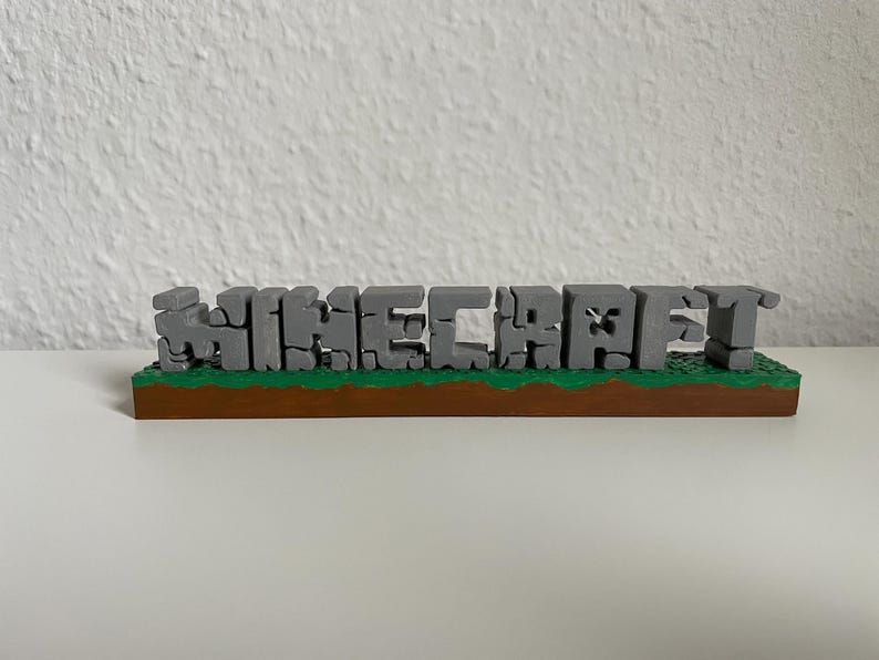 Awesome MINECRAFT Logo - 3D Printed - Etsy
