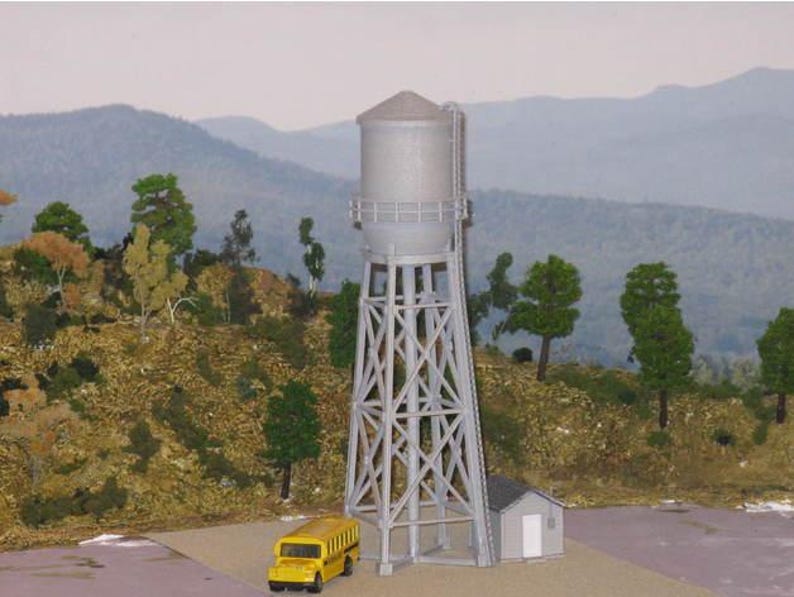 HO/TT Scale 3D Printed Kit Water Tower (gray) - Etsy