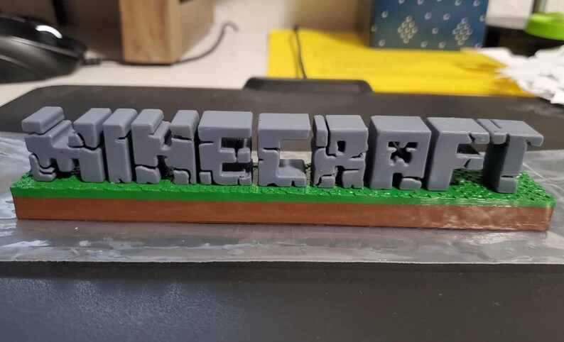 Awesome MINECRAFT Logo - 3D Printed - Etsy
