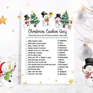 Christmas Cookie Quiz, Cookie Quiz, Christmas Party Game, Family ...