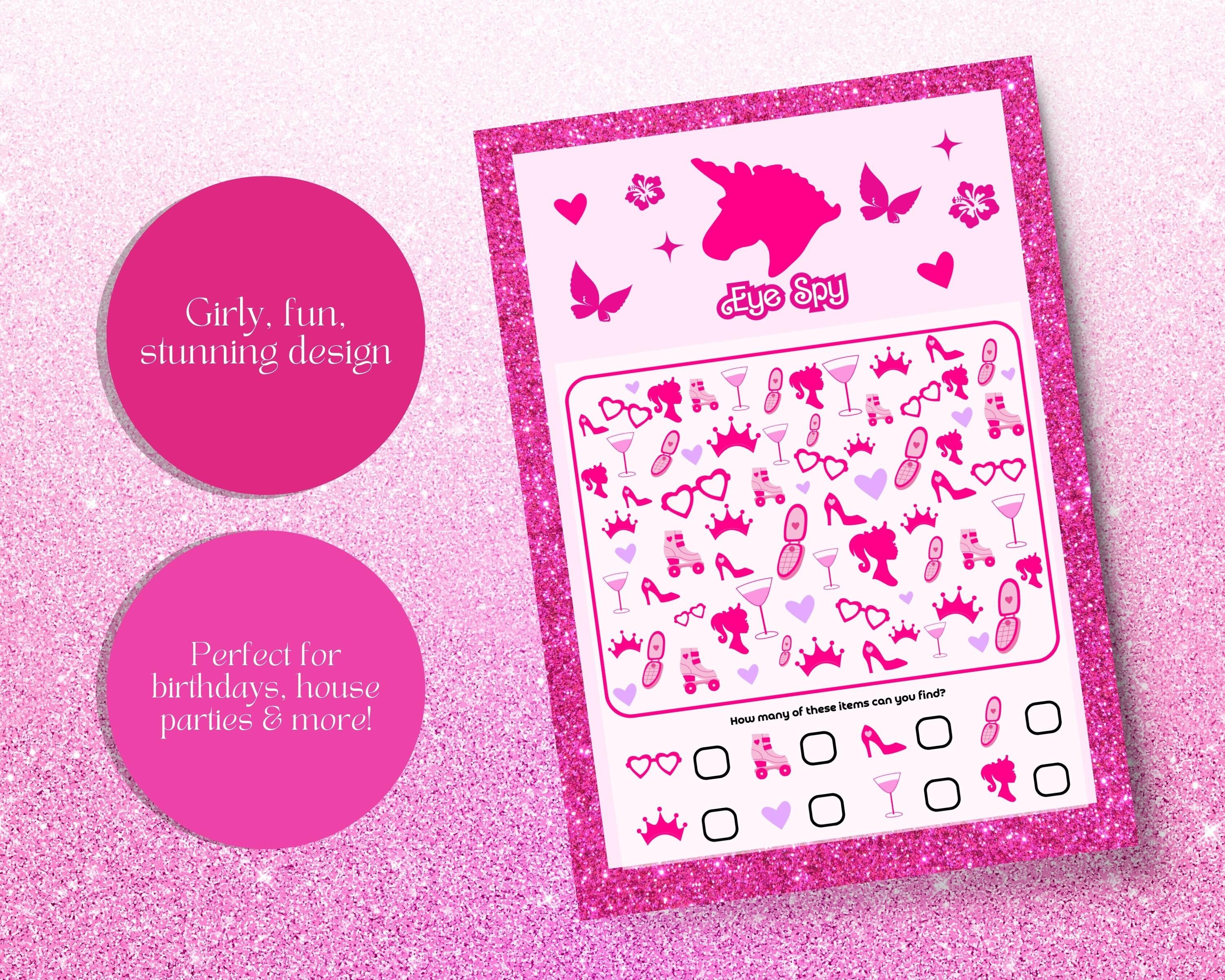 Pink Party Game Bundle, Doll Party, Pink Birthday Games, Girly Games ...