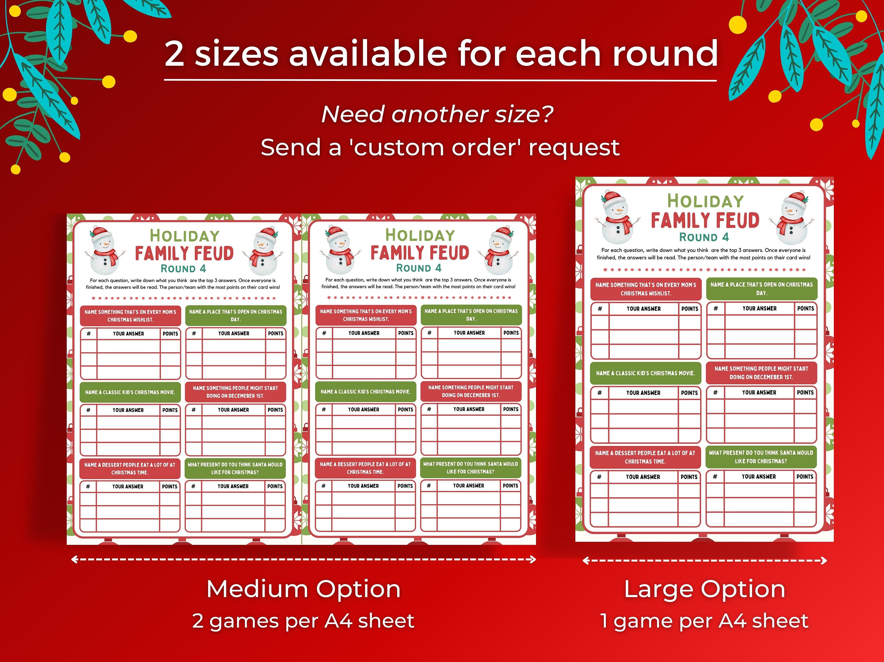 Christmas Family Feud, Holiday Family Feud, Holiday Feud, Christmas ...